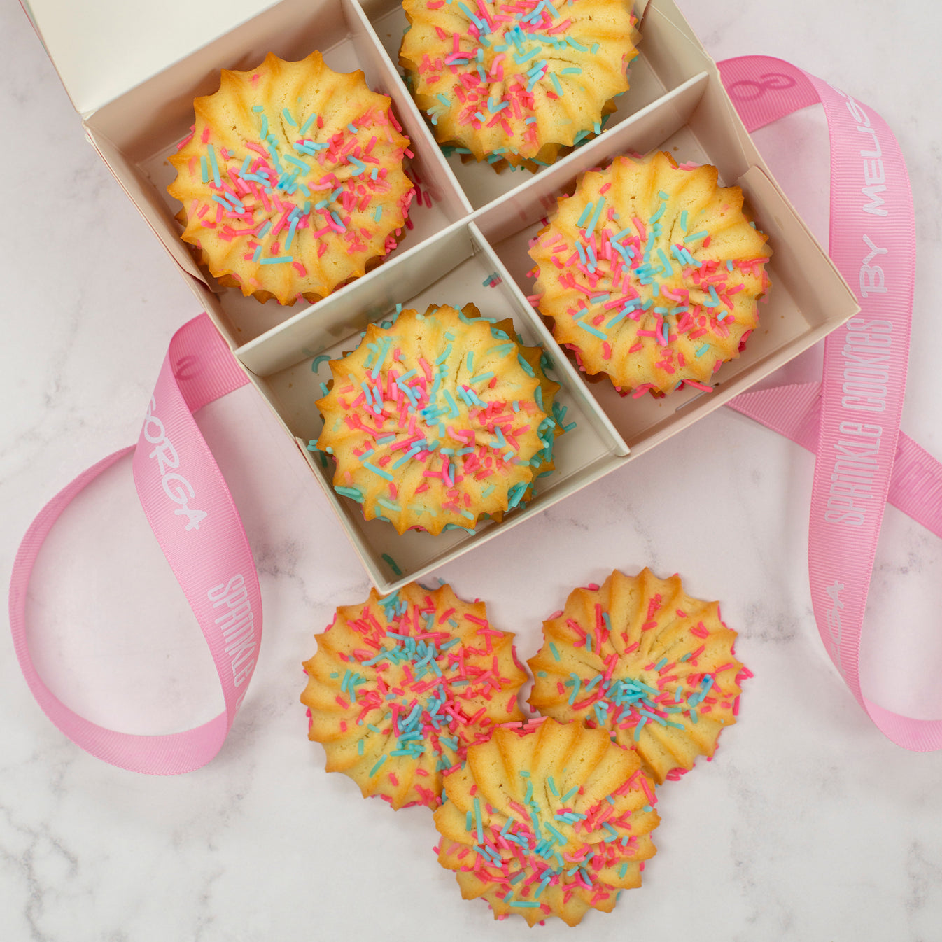 Pink & Blue Sprinkle Cookies- 12ct – Let’s Sprinkle by MG